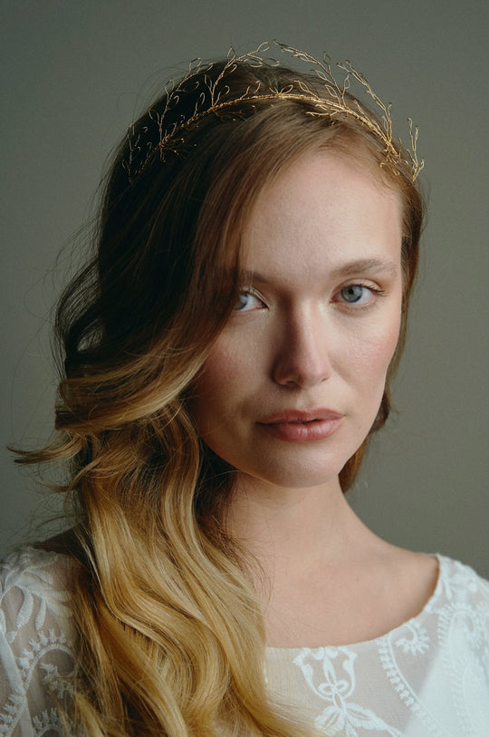 Amelia Ethereal Leaf Crown - Gold/Silver – Debbie Carlisle
