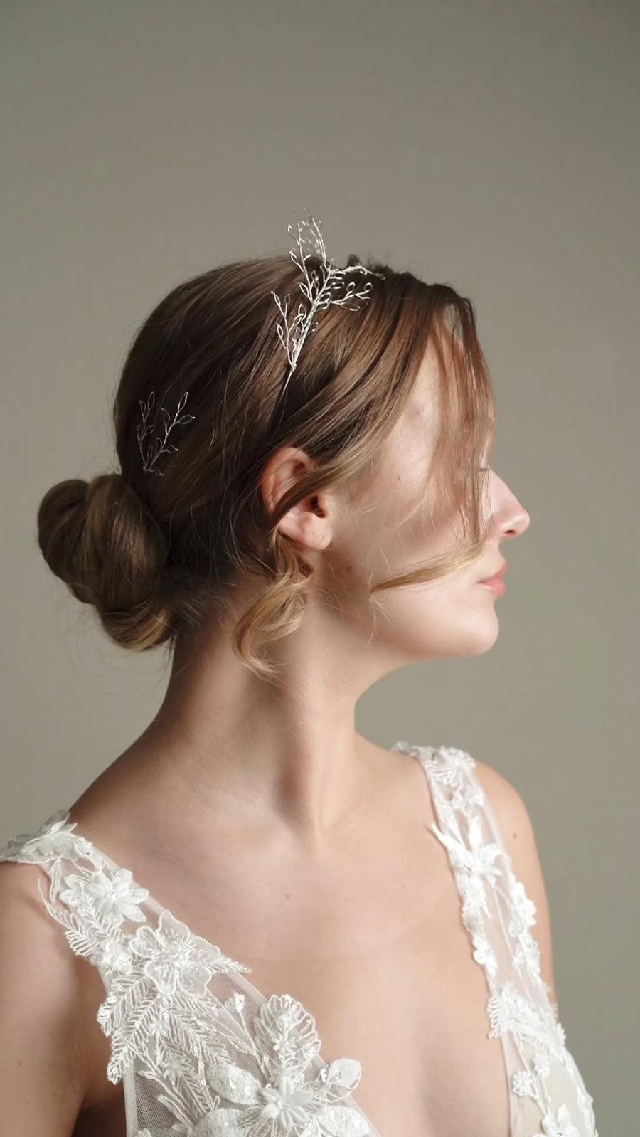 Libby Minimal Botanical Leafy Wedding Hair Pins - Gold/Silver – Debbie ...