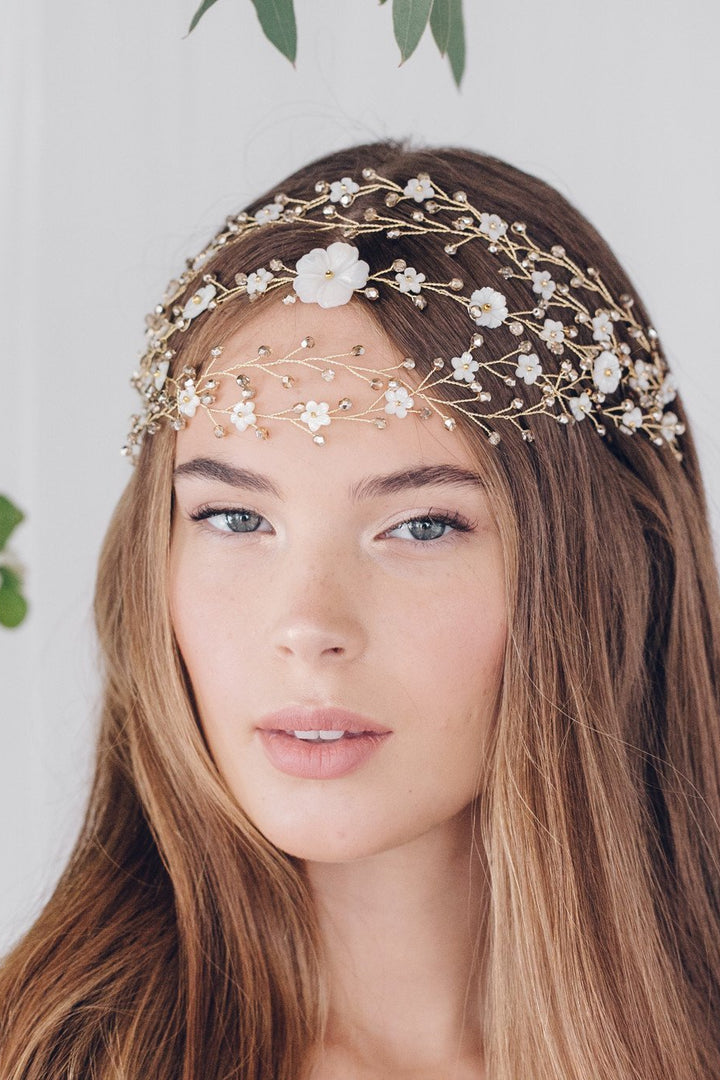 Wild Rose - rose gold, silver and gold wedding hair vine accessories ...